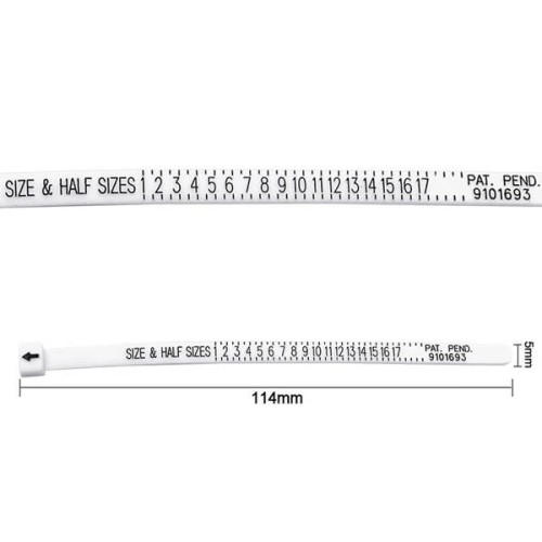 Jewelry ruler for measuring ring size