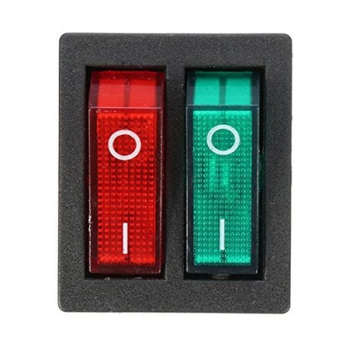 KCD3 red-green rocker switch - ON/OFF switch - 220V - 6 PIN