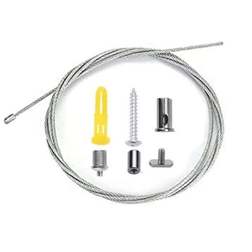 LED panel mounting cable - 2m - for guides - with T-bolt - steel cable ...