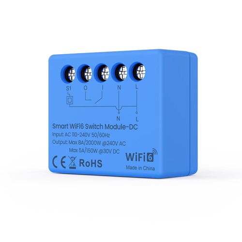 Smart relay Wi-Fi 6, 230Vac 8A, 30Vdc 5A, MINI, with dry contact, TUYA ...