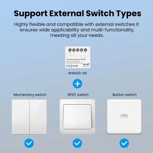Smart relay Wi-Fi 6, 230Vac, 8A, MINI, with energy measurement, TUYA ...
