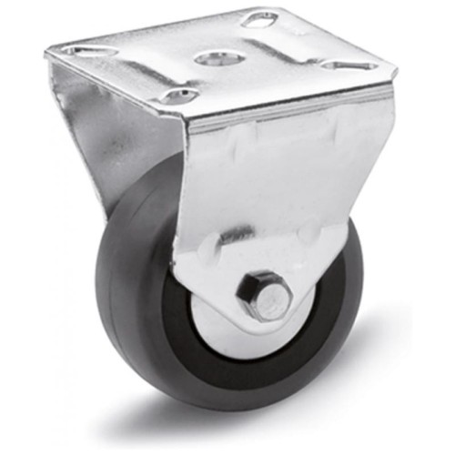 Fiksuotas ratas fi 50 mm guma su tvirtinimo plokšte, keliamoji galia 35 ...